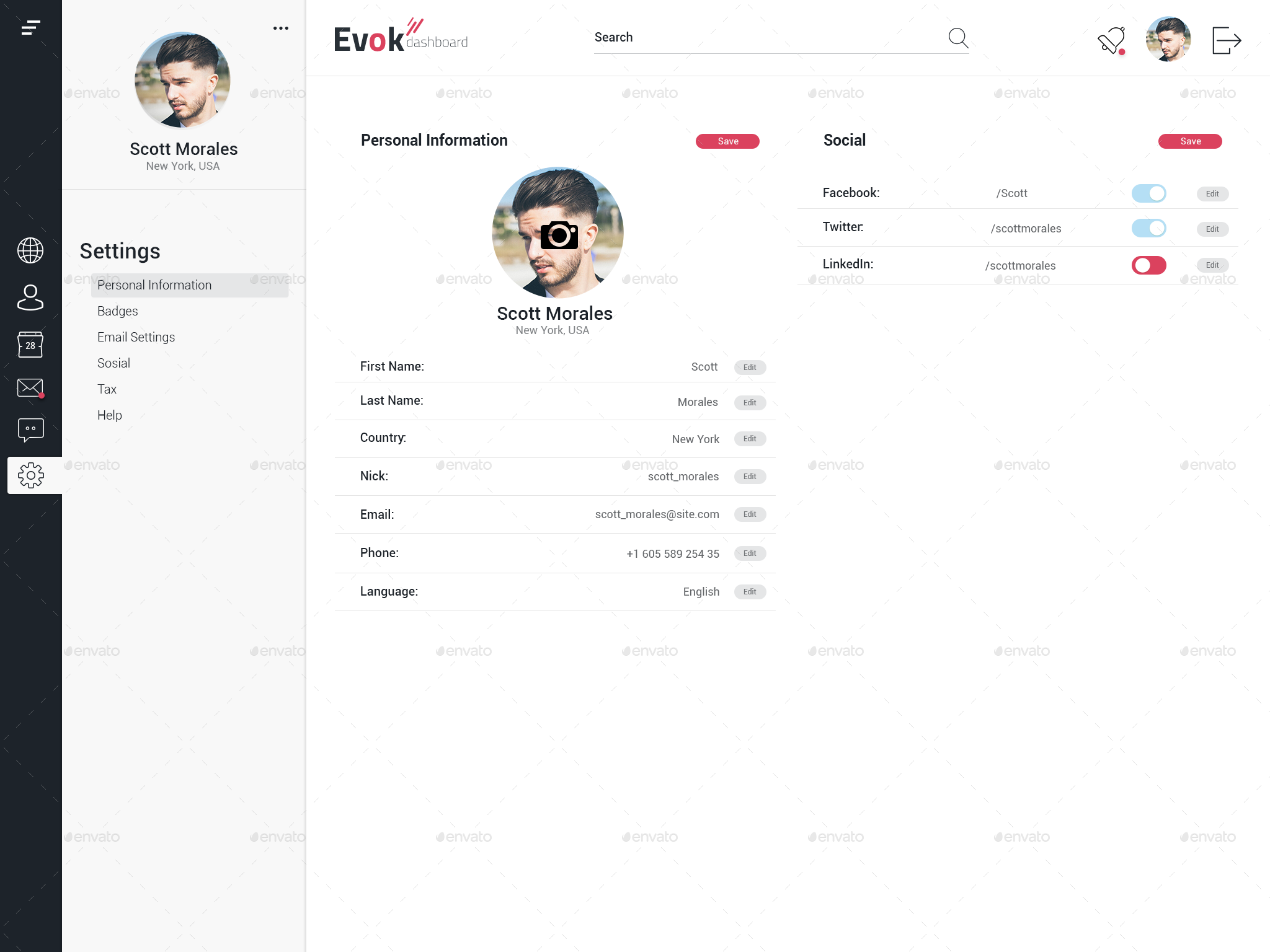 Evok Dashboard UI kit, Web Elements | GraphicRiver